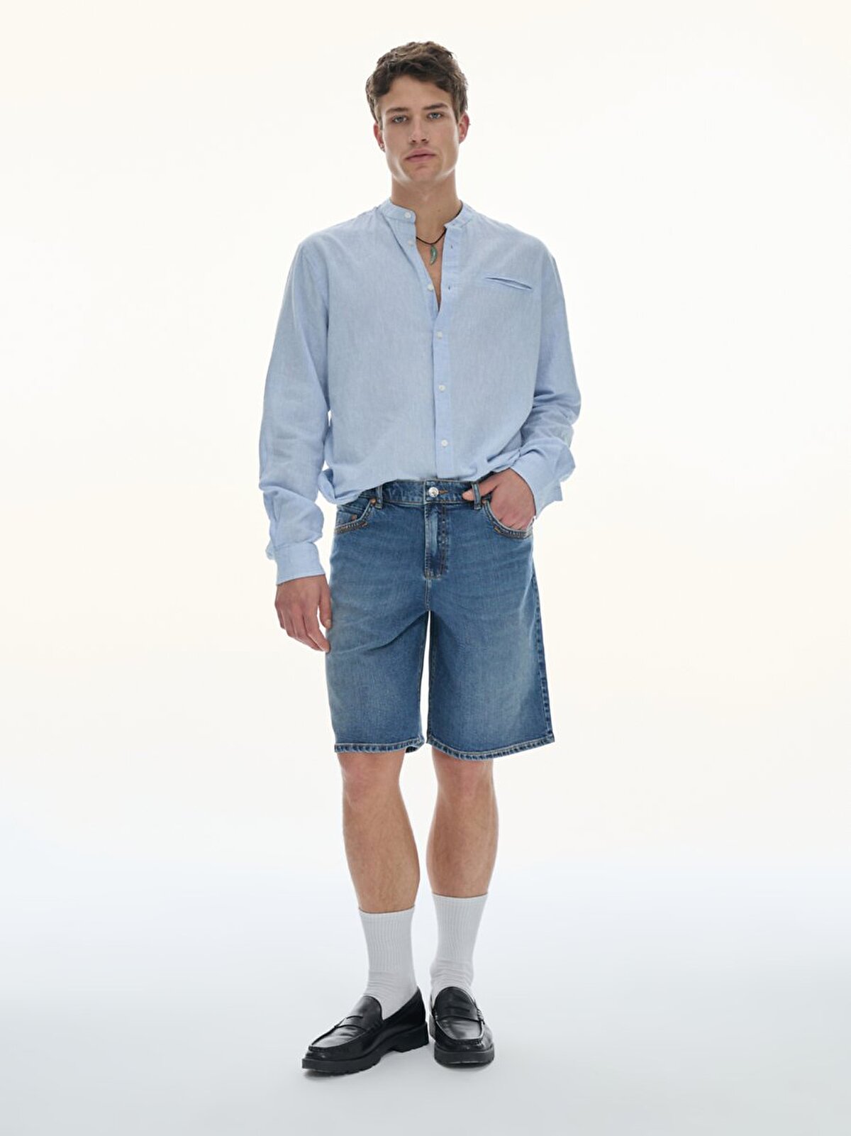 Wendell Comfortable Cut Yüksek Bel Jean Bermuda | Shorts | Jeans | MEN ...